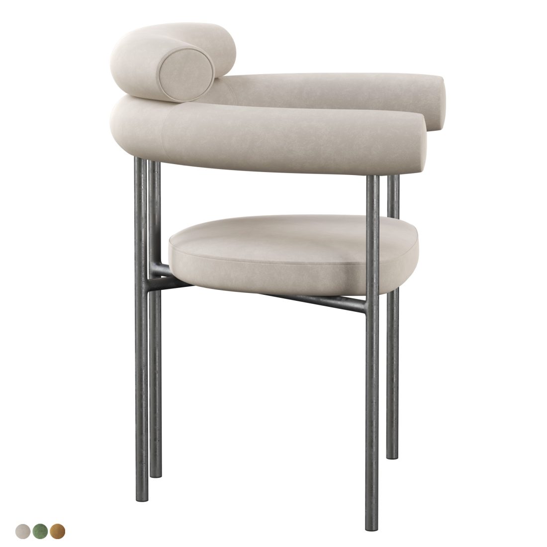 Portia Dining Chair - 3D Model for VRay, Corona