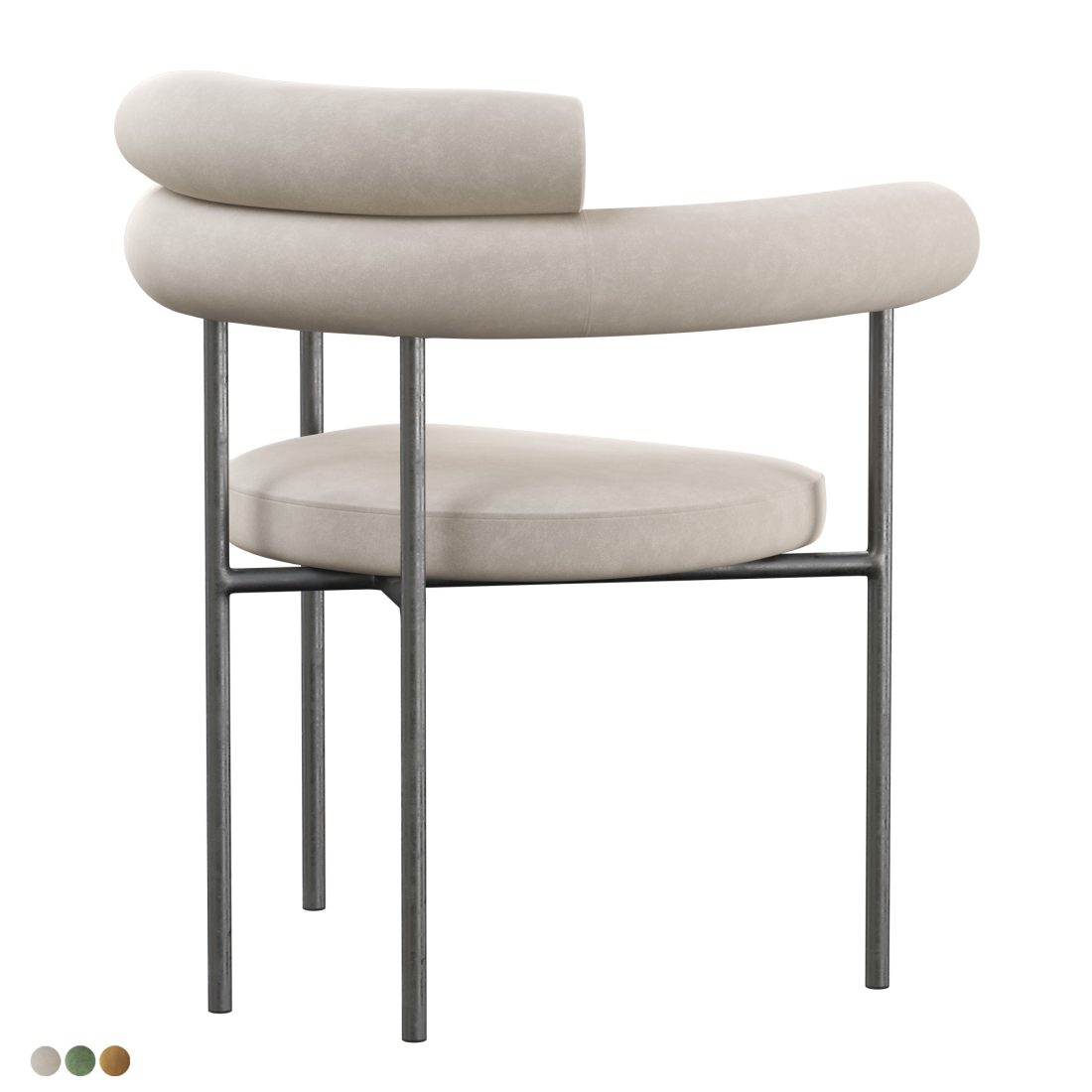 Portia Dining Chair - 3D Model for VRay, Corona