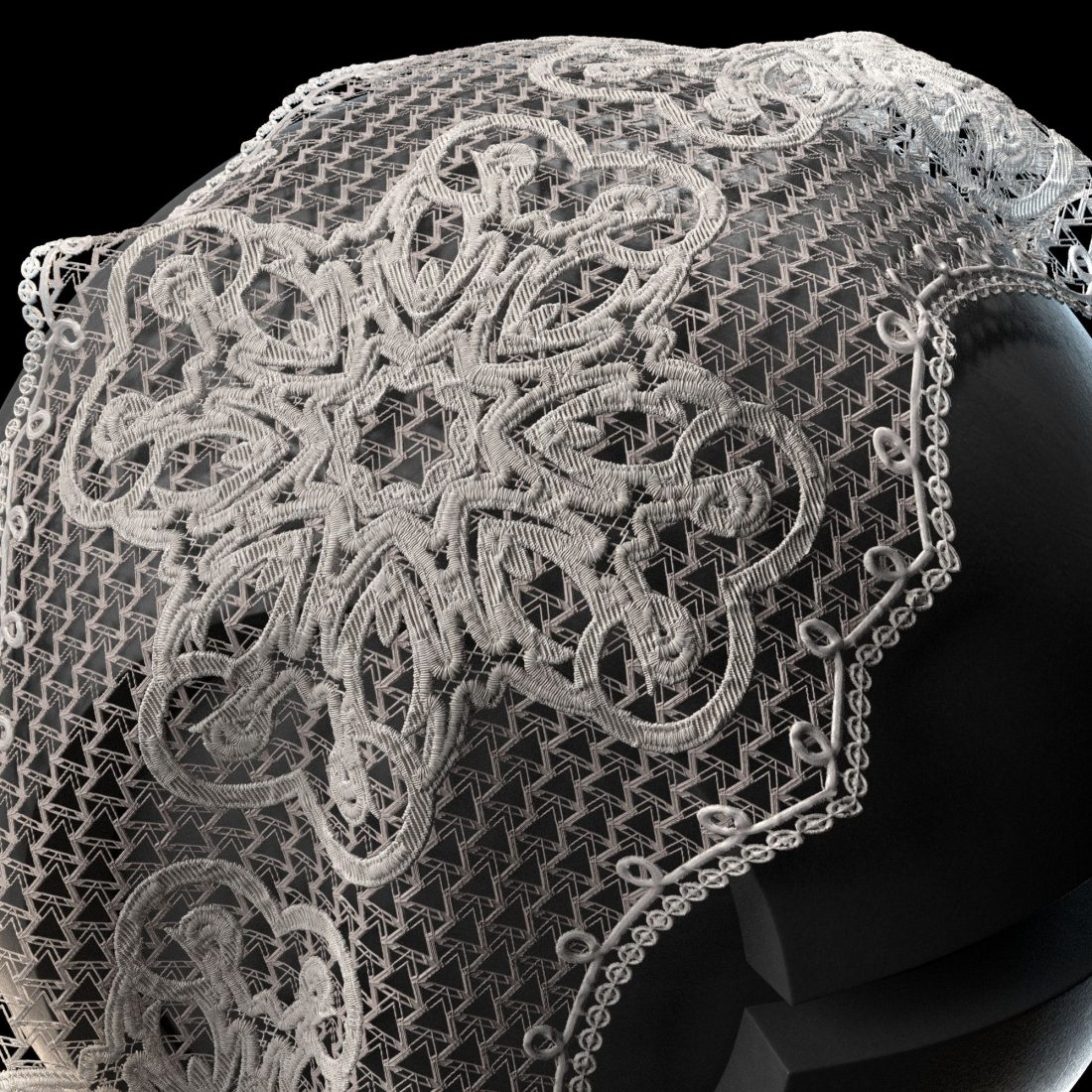 Lace Trim Pbr Materials 05 - 3D Model for