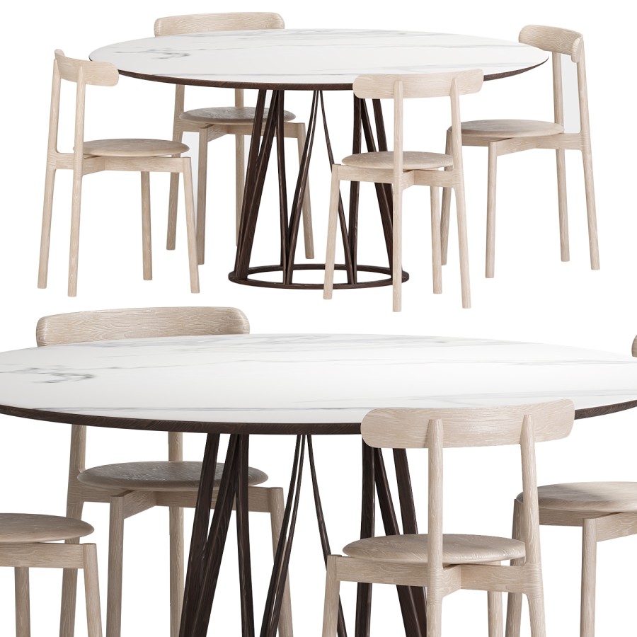 Dining Set By Miniforms 2 - 3D Model for Corona