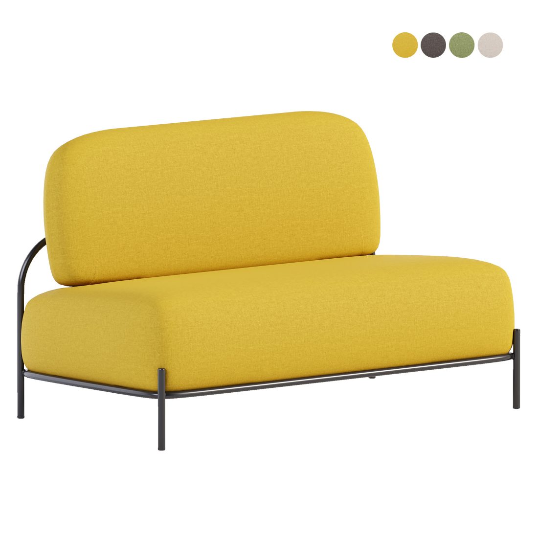 Upholstered Loveseat By Df Polly - 3D Model for VRay, Corona