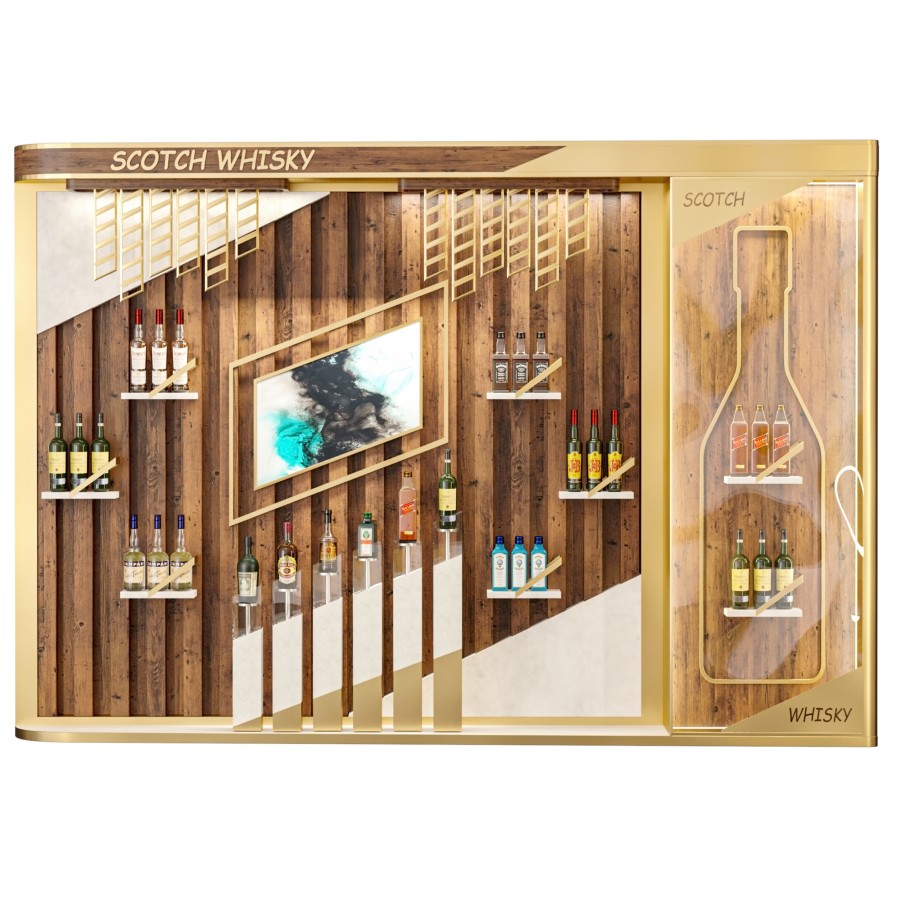 Showcase In A Supermarket With Elite Alcohol 3D Model for Corona | CGMood