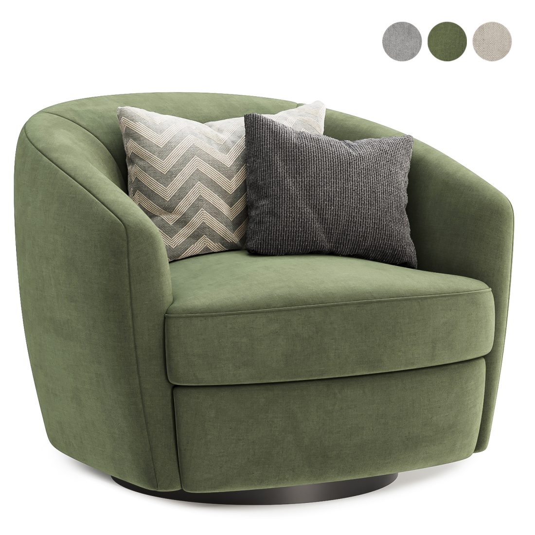 Marcy Upholstered Swivel Barrel Chair 3D Model for VRay, Corona | CGMood