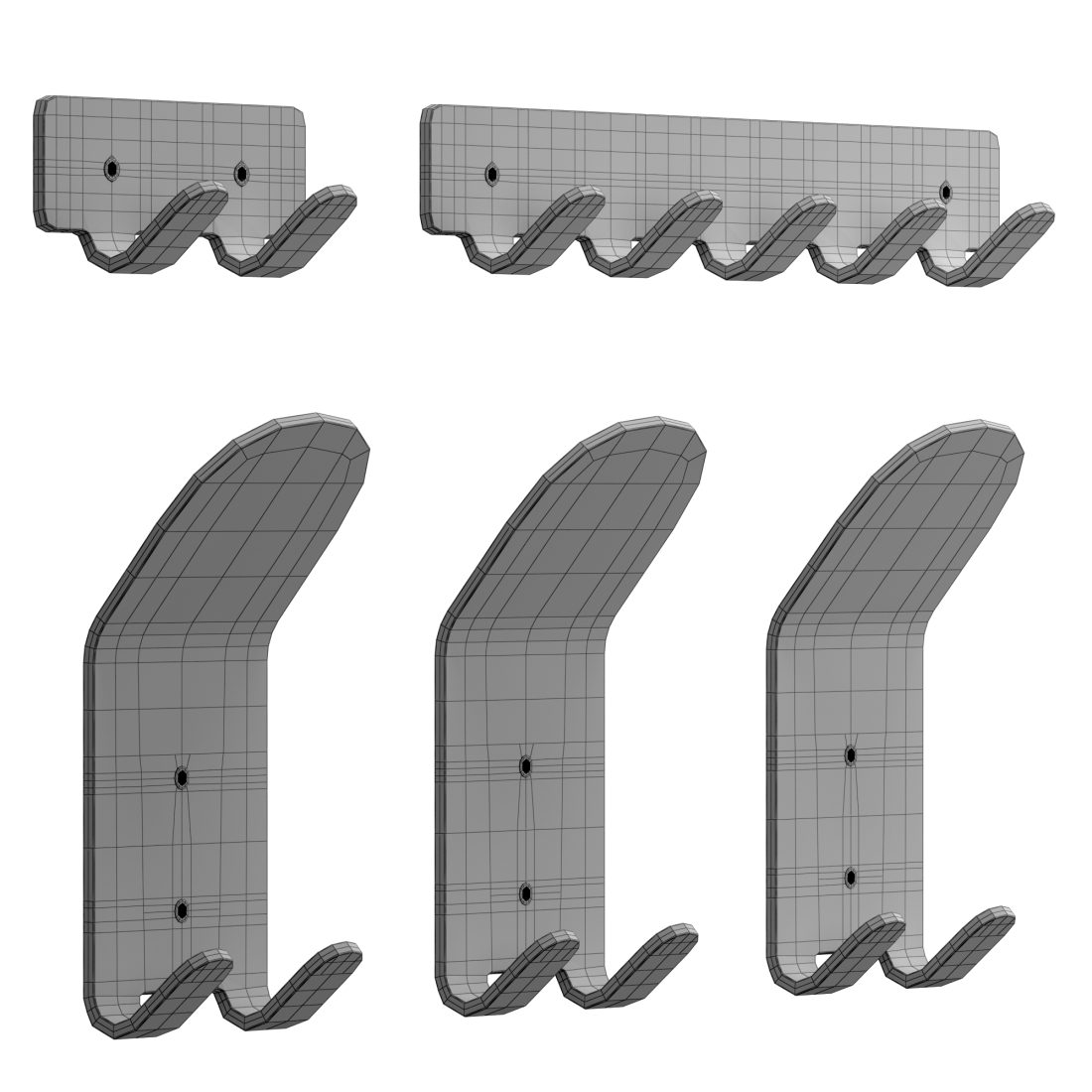 Inno Wall Hook - 3D Model for Corona, VRay