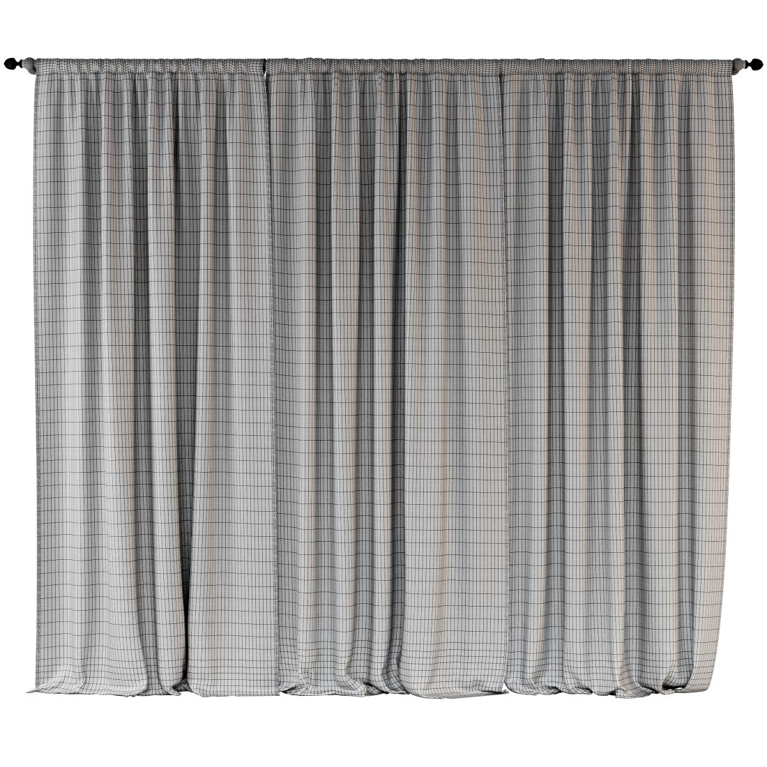 Set Of Translucent Linen Curtains - 3D Model for Corona