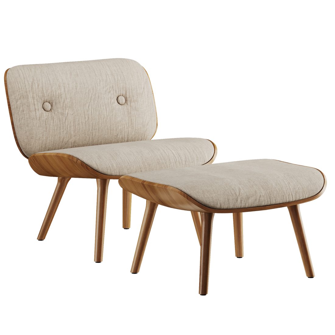 Nut Lounge Chair - 3D Model for VRay, Corona