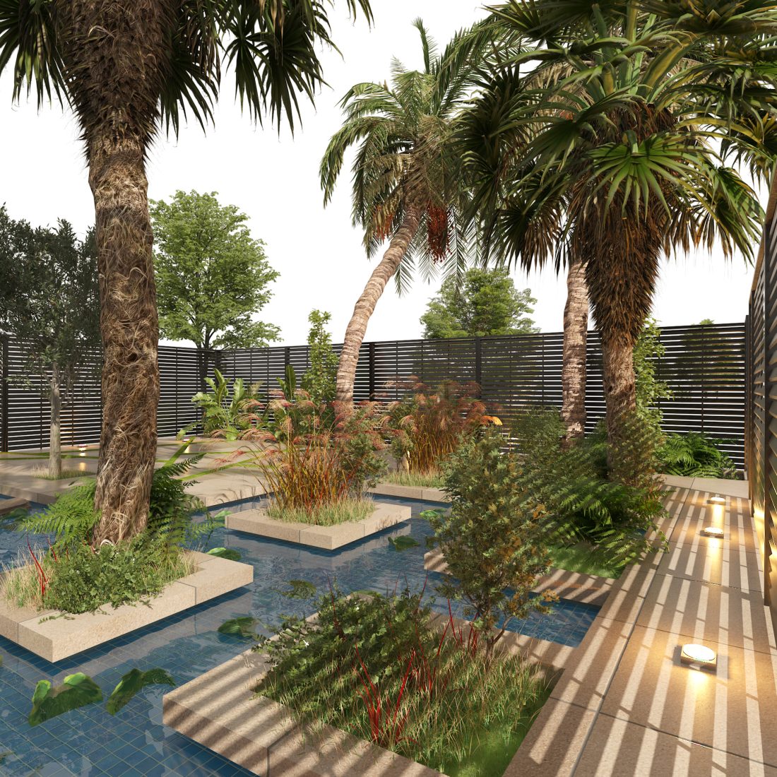 Arabic Desert Oasis Garden - Waha - 3D Model for VRay, Corona