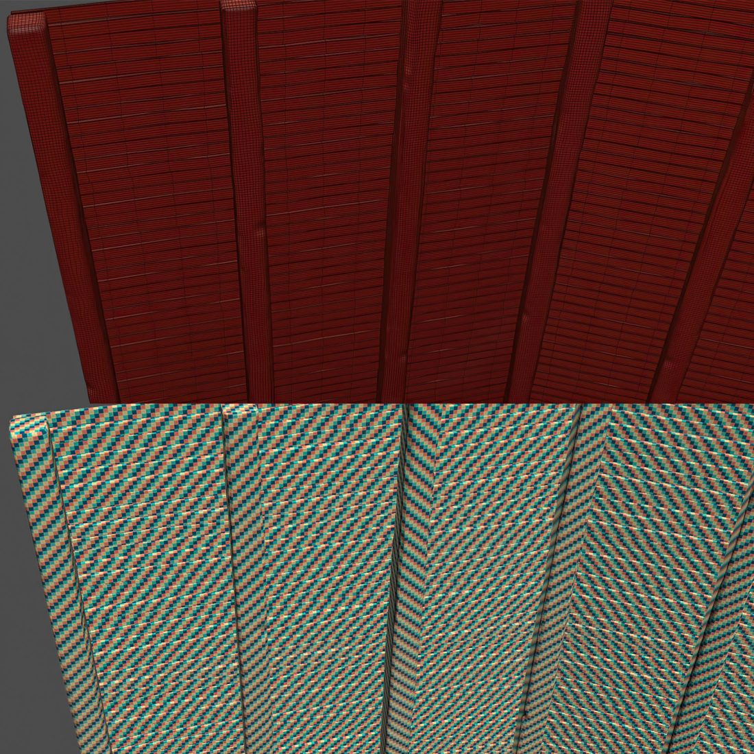 Gable Wooden Ceiling V2 - 3D Model for VRay, Corona