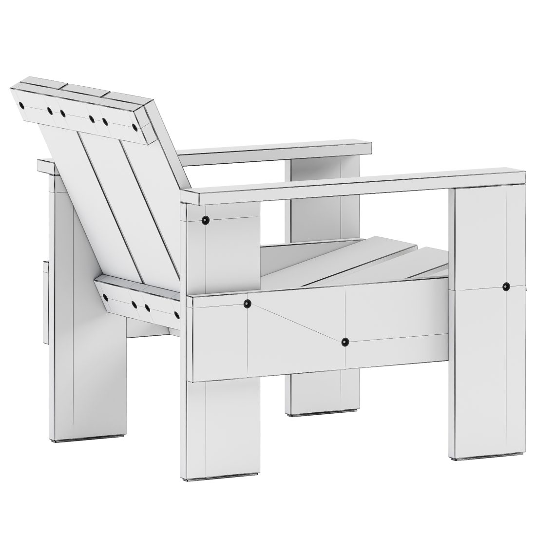 Hay Crate Lounge Outdoor Chair - 3D Model for Corona