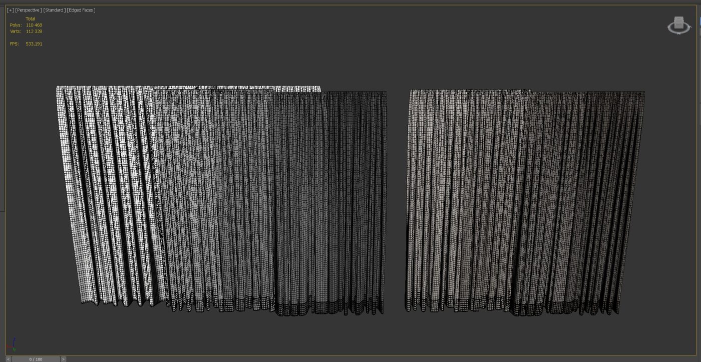 Curtain Set 01 - 3D Model for VRay, Corona