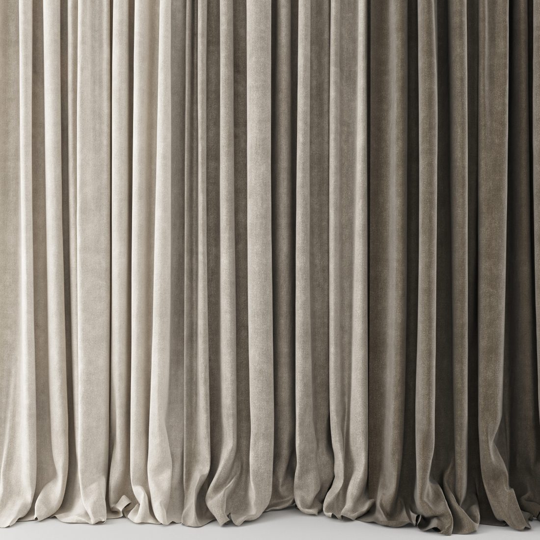 Curtains Long Set 01 - 3D Model for VRay, Corona