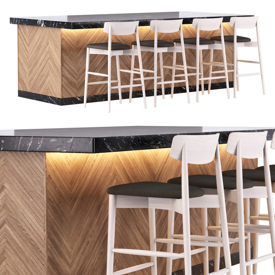 Jack Bar Furniture Set V5 3D Model for VRay, Corona | CGMood