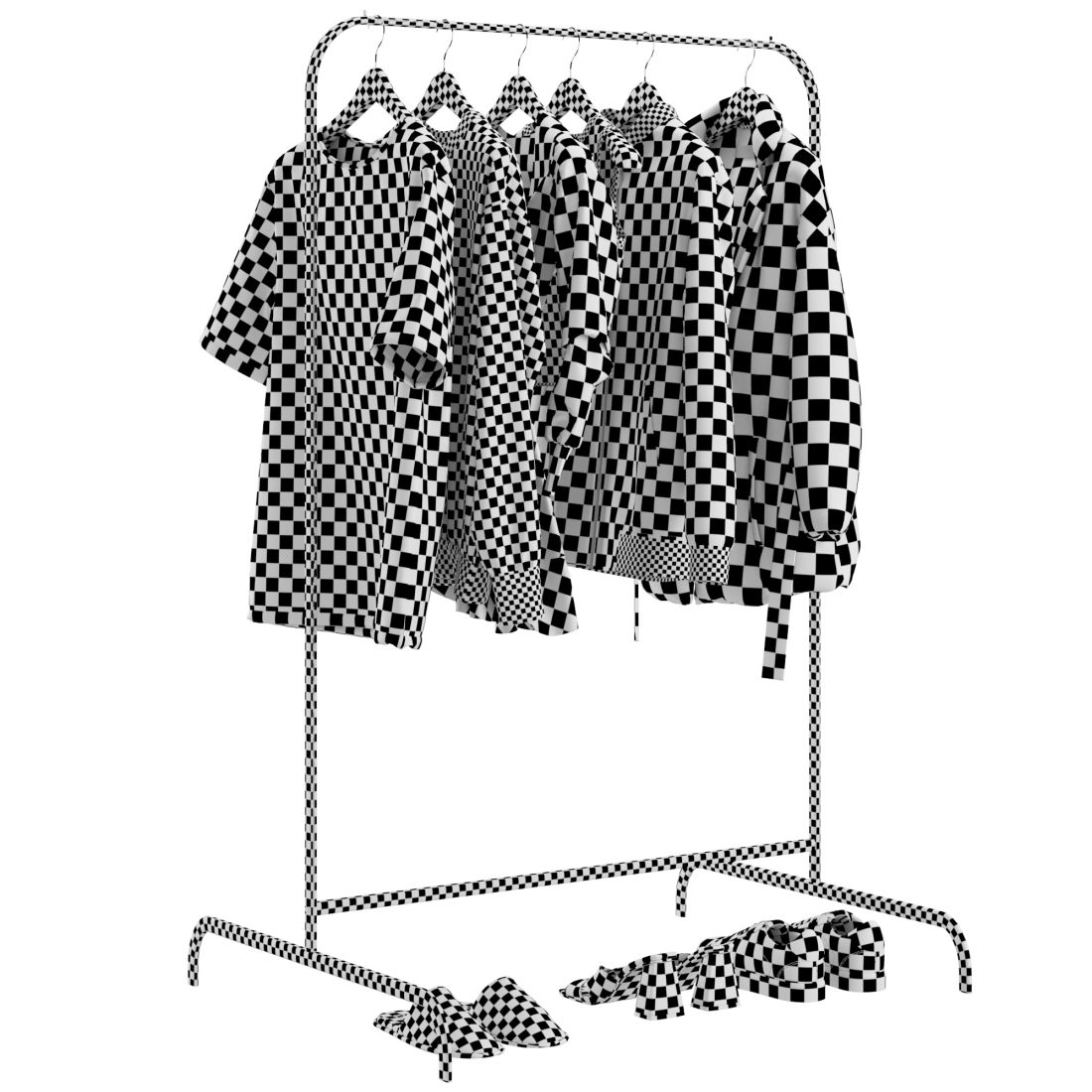 Clothes On The Rack Set 01 3D Model for VRay, Corona | CGMood