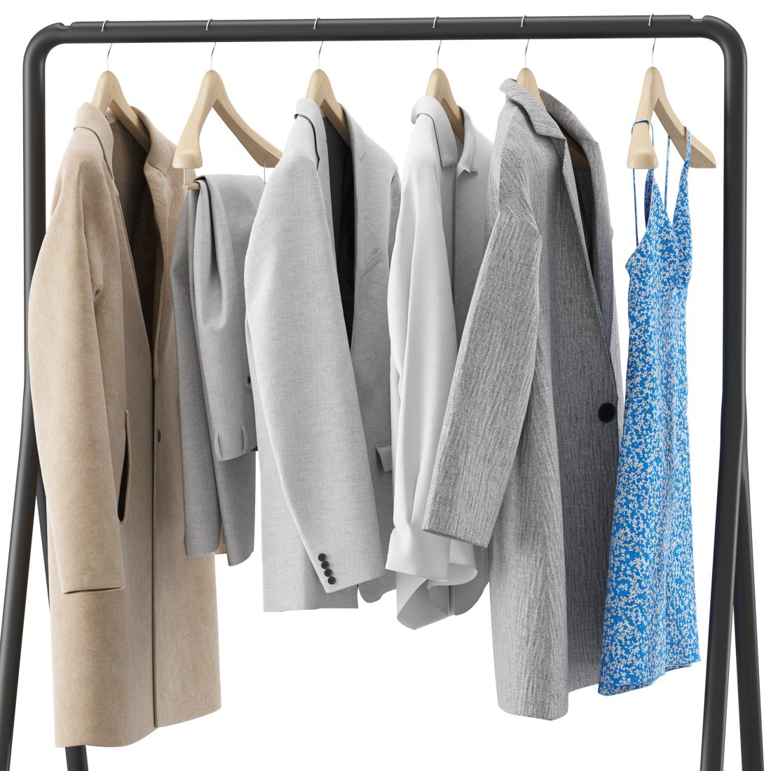 Clothes On The Rack Set 02 - 3D Model for VRay, Corona