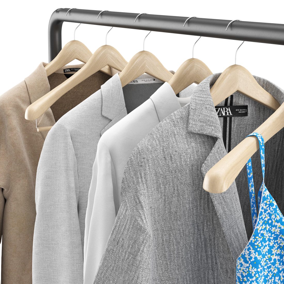 Clothes On The Rack Set 02 - 3D Model for VRay, Corona