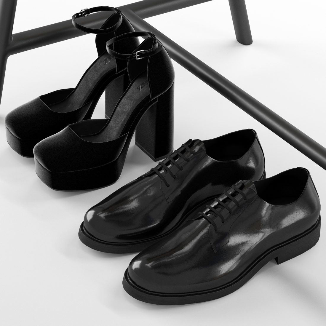 Clothes On The Rack Set 02 - 3D Model for VRay, Corona