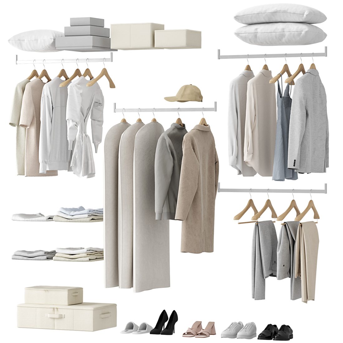 Clothes For Wardrobe Set 01 - 3D Model for VRay, Corona