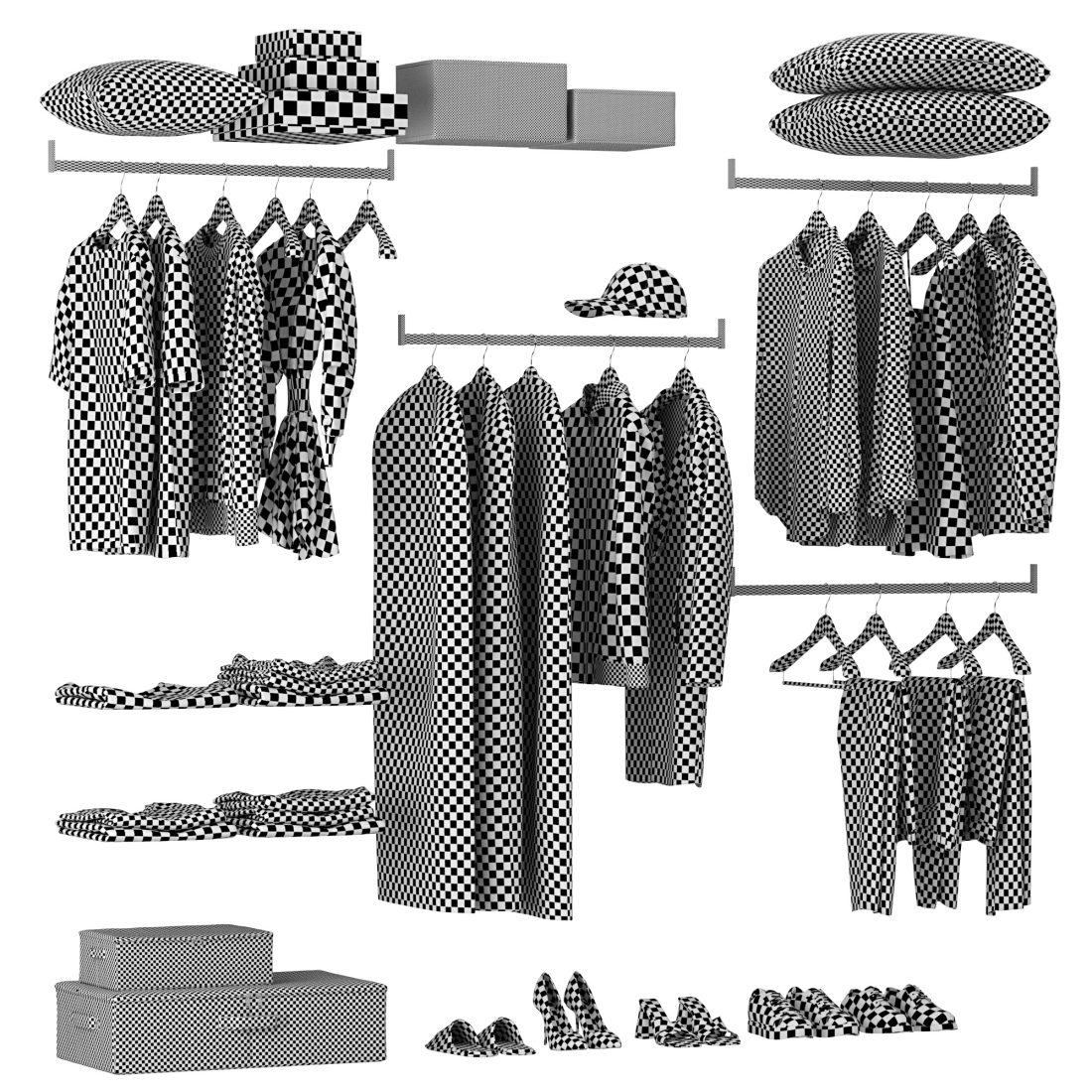 Clothes For Wardrobe Set 01 - 3D Model for VRay, Corona