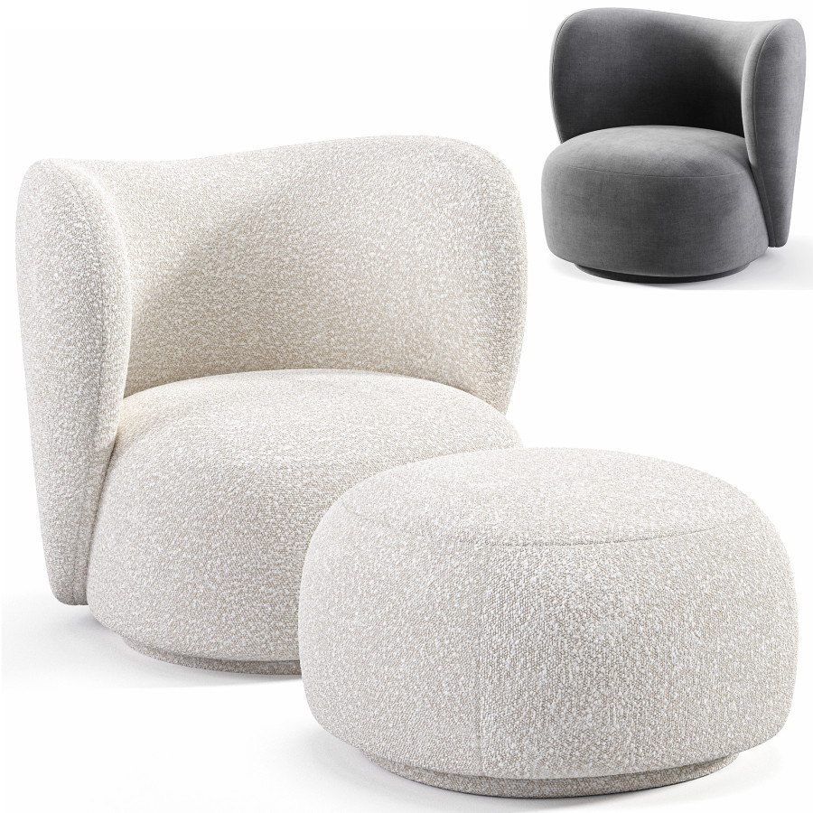 Rico Lounge Chair Boucle 3D Model for Corona | CGMood