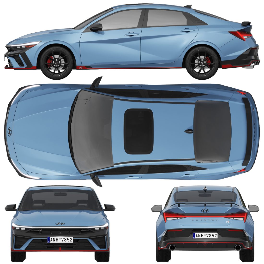 Hyundai Elantra N 2024 - 3D Model for Corona