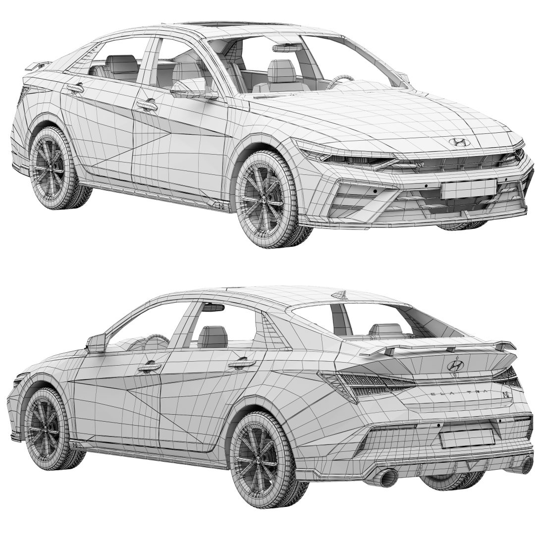 Hyundai Elantra N 2024 3D Model for VRay | CGMood