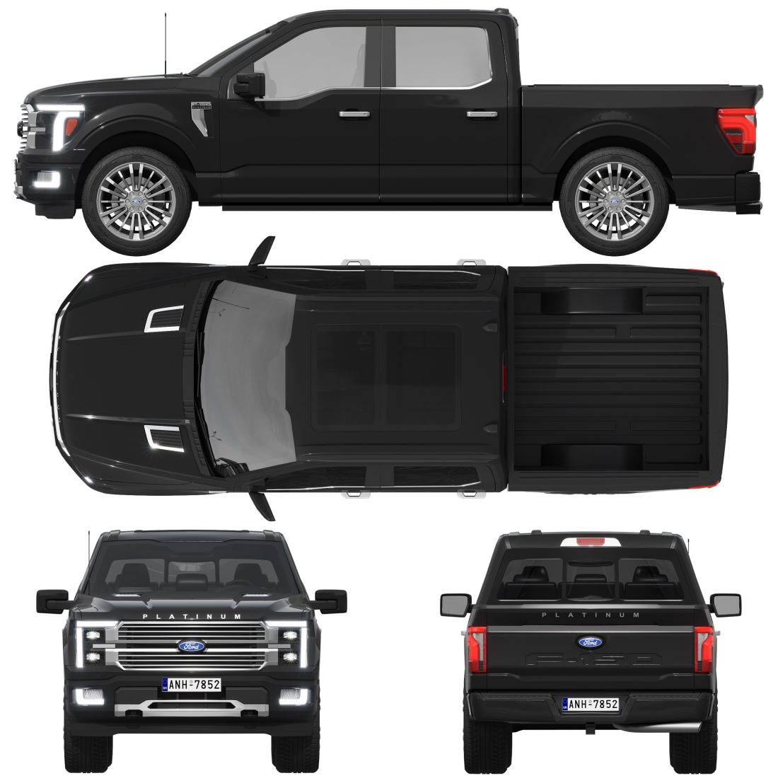 Ford F-150 Platinum 2024 3D Model for Corona | CGMood