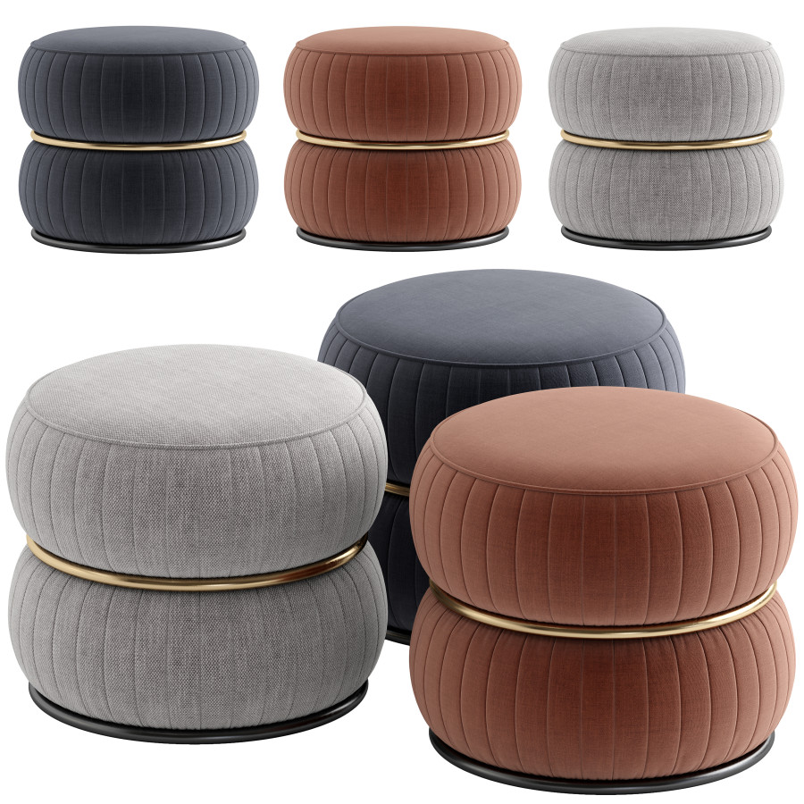 Lillo Round Pouf 2 3D Model for VRay, Corona | CGMood