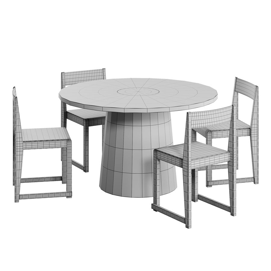 Dining Group | Frama Sintra Dining Table & Chair 3D Model for Corona ...