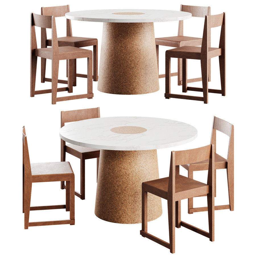 Dining Group | Frama Sintra Dining Table & Chair 3D Model for Corona ...