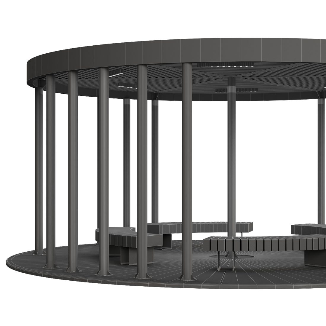 Set Of Pergolas Gazebos, Canopies, Swings, Benches - 3D Model for VRay ...