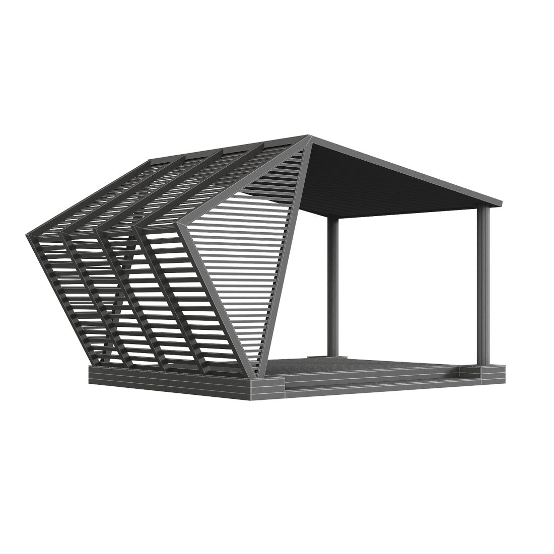 Gazebo (scene) Outdoor - 3D Model for VRay, Corona