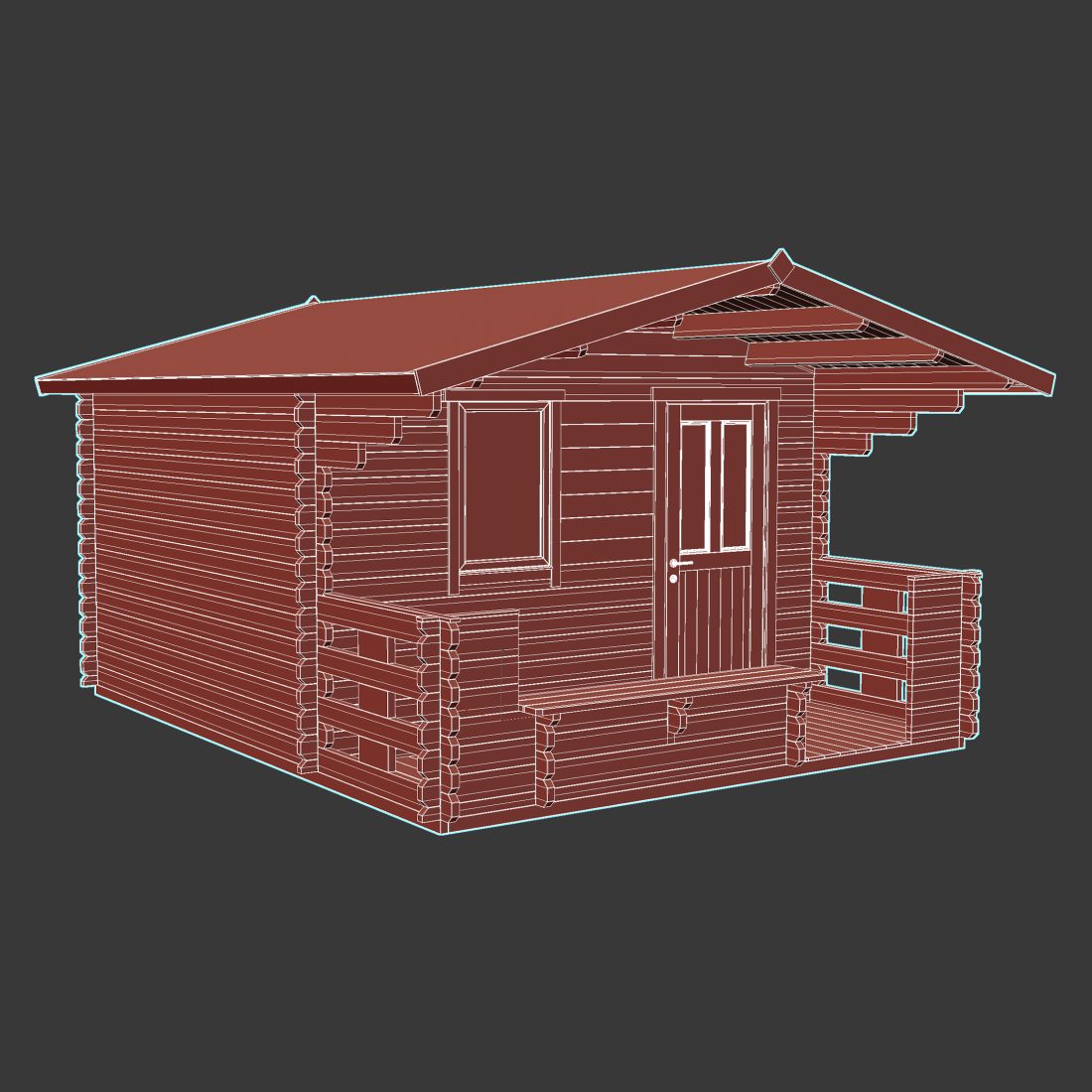 Garden House 3 - 3D Model for VRay, Corona