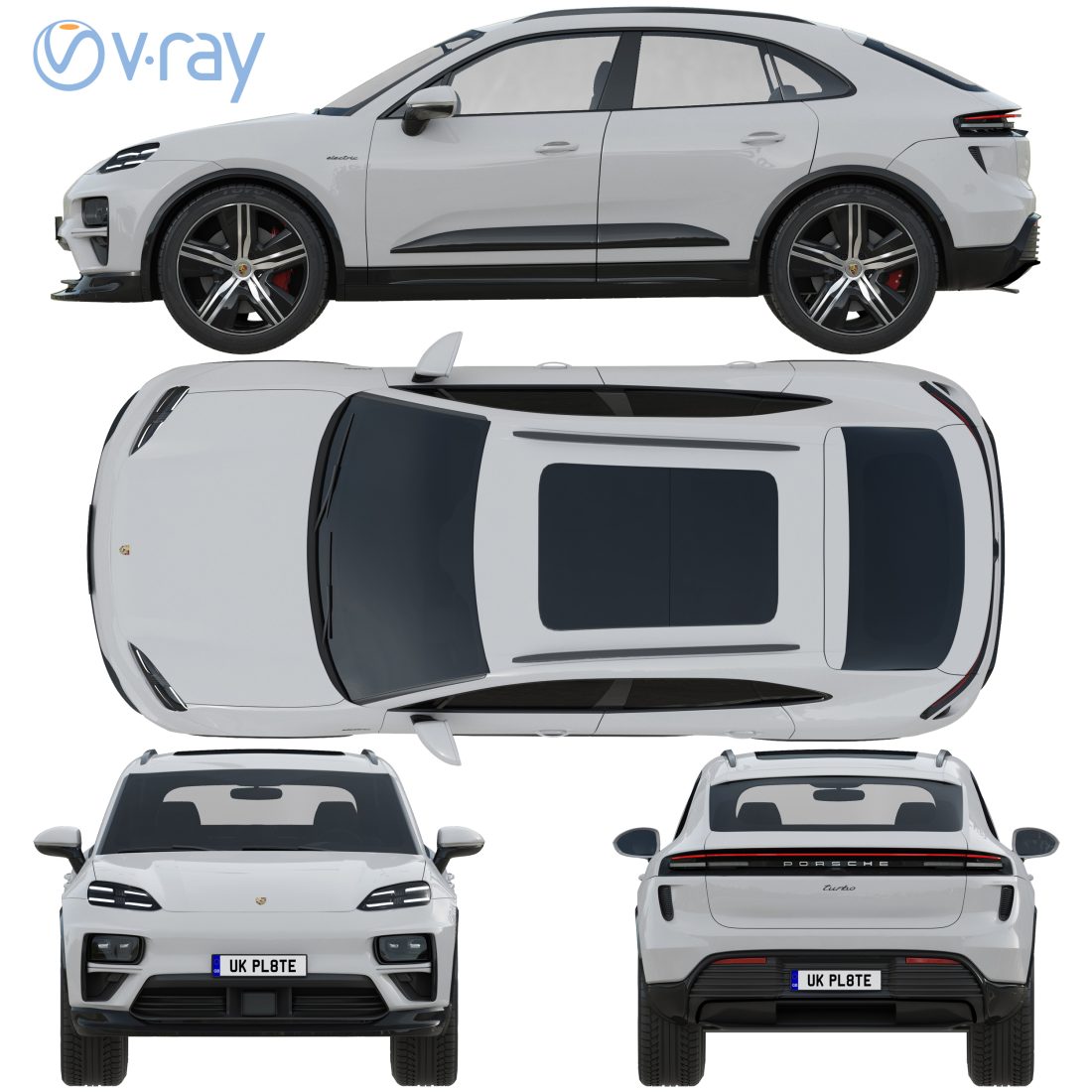 Porsche Macan Turbo Electric - 3D Model for VRay
