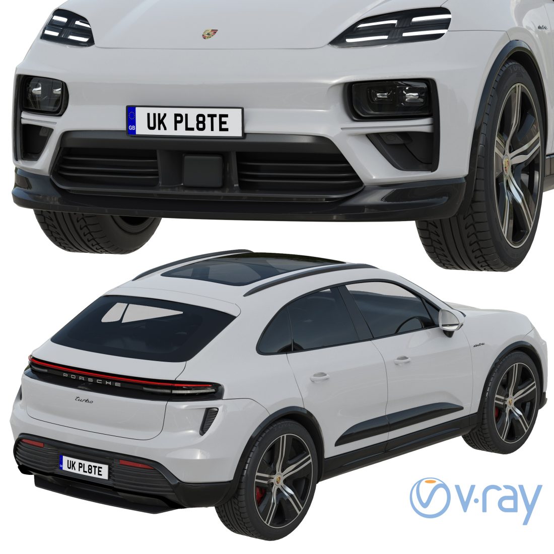 Porsche Macan Turbo Electric - 3D Model for VRay