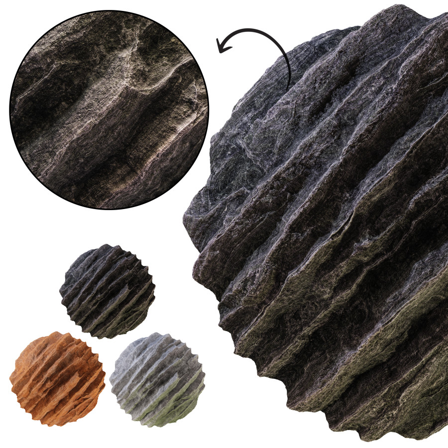 Rock Cliff 06 (seamless) - 3D Model for VRay
