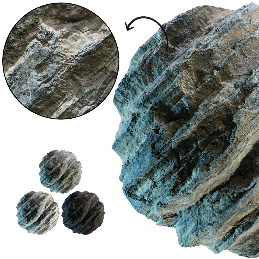 Rock Cliff 07 (seamless) - 3D Model for VRay