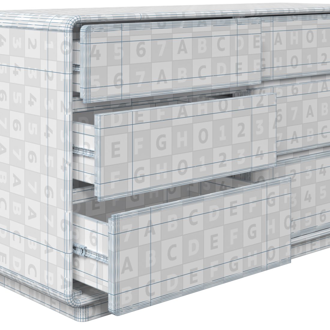 Gva Wood Solid Wood Chest Of Drawers - 3D Model for VRay, Corona