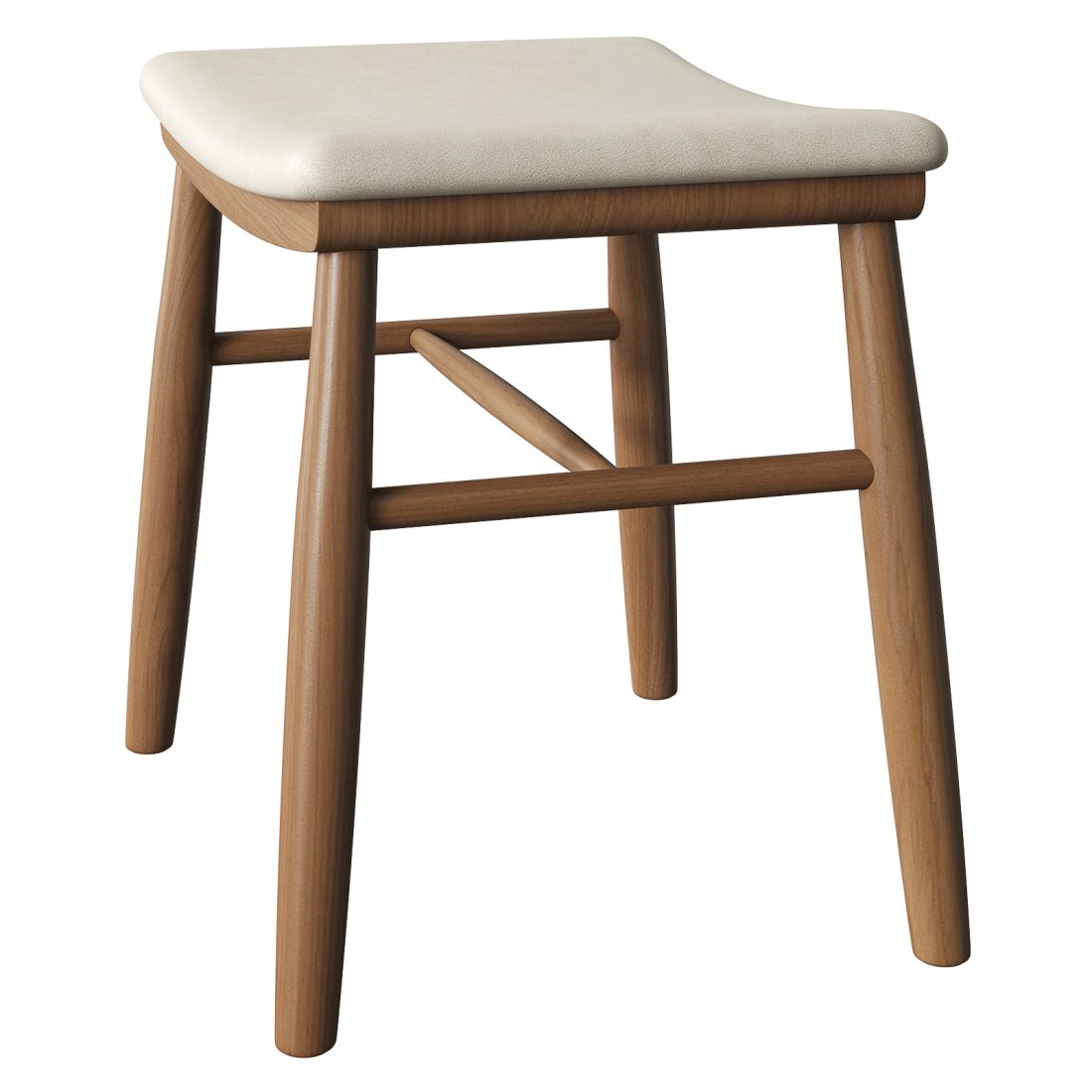 Gva Wood Makeup Stool 3D Model for VRay, Corona | CGMood