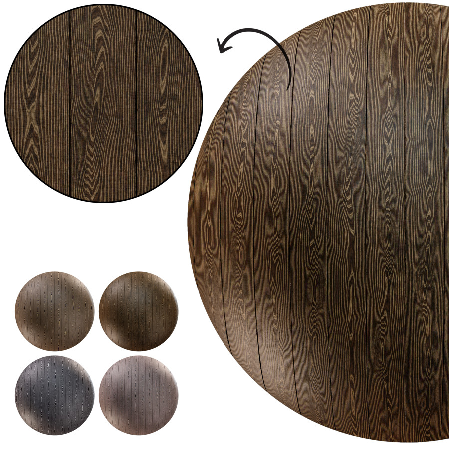 Charred Wood Planks (seamless) Texture / PBR Material | CGMood