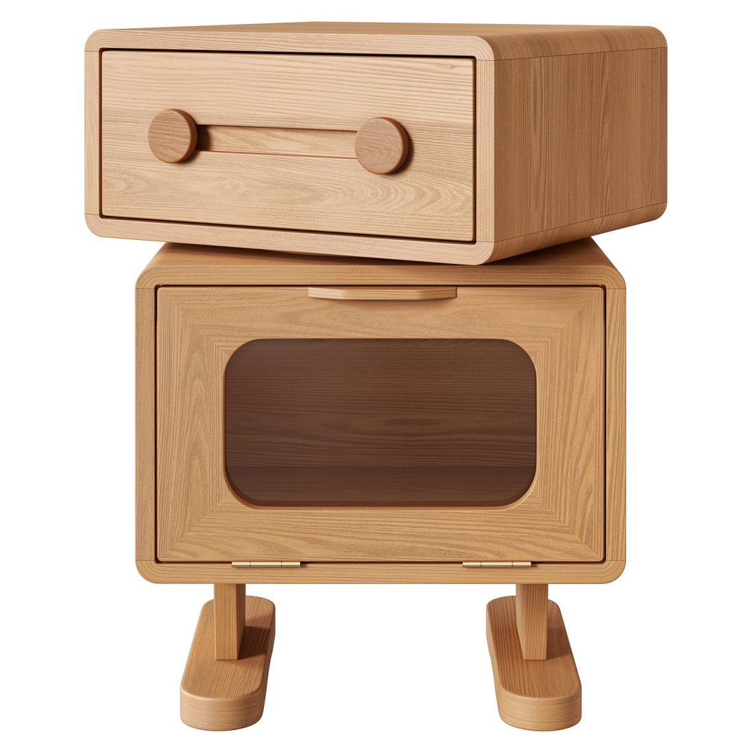 Gvawood Oak Bedside Table With Rotating Top - 3D Model for VRay, Corona