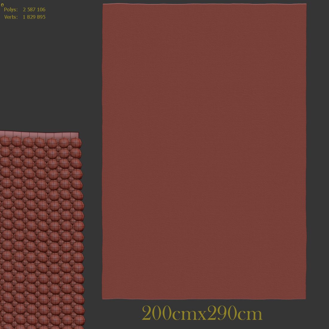 Magic Rug - Linen Lint-free Carpet - 3D Model for Corona