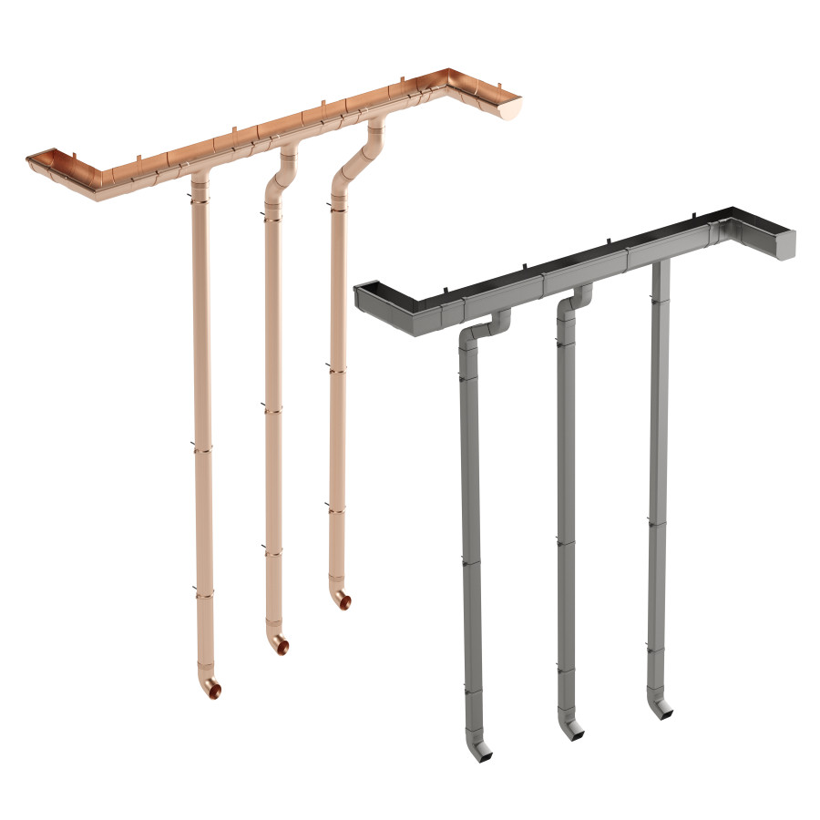 Gutter System - 3D Model for VRay, Corona