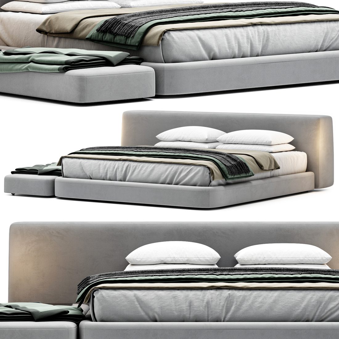 Siena Bed By Como - 3D Model for Corona