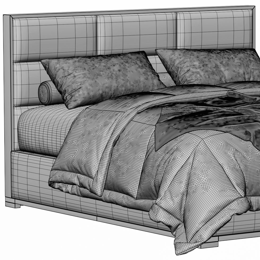 Rh Framed Rectangular Bed - 3D Model for Corona