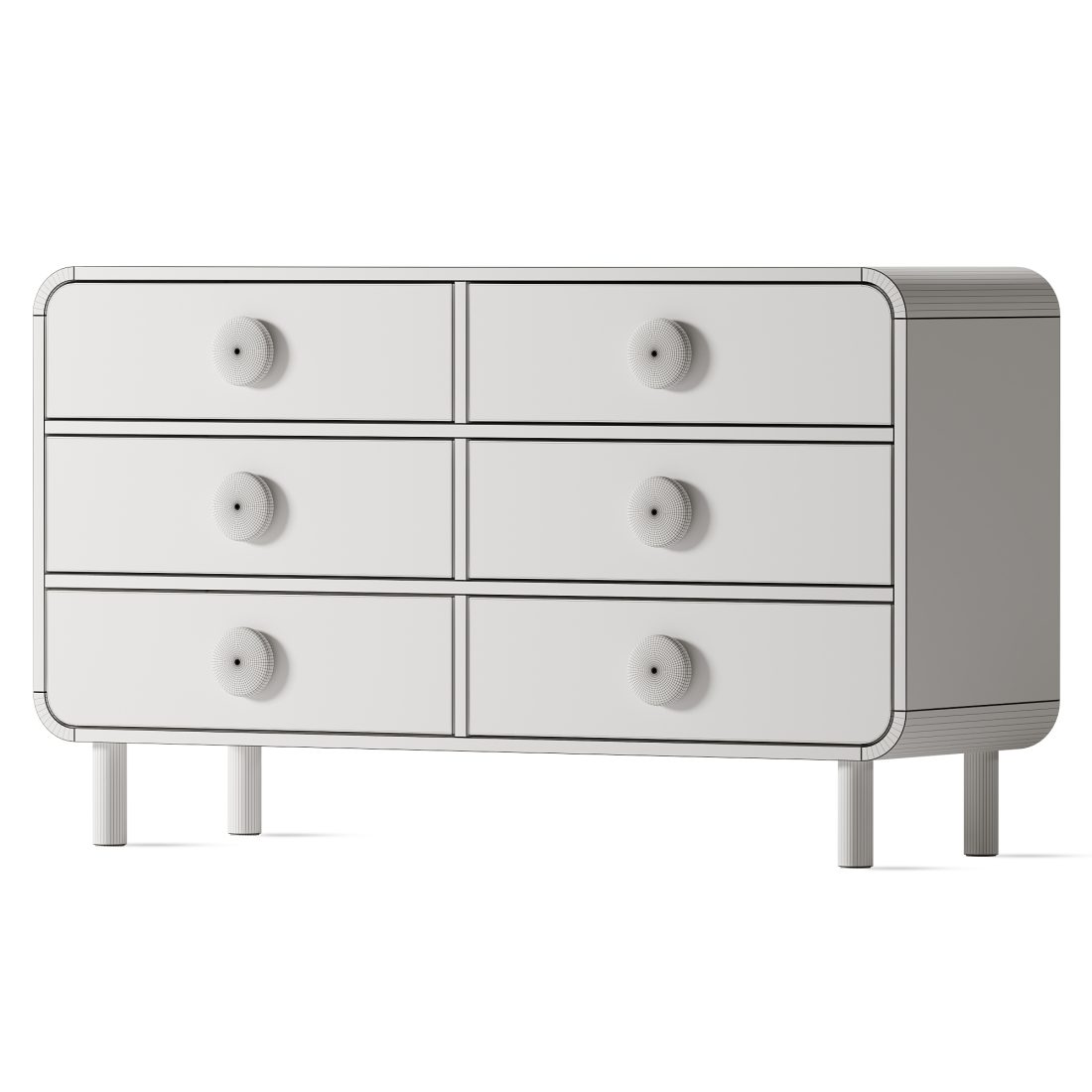 Tabitha 6 Drawer Dresser - 3D Model for Corona