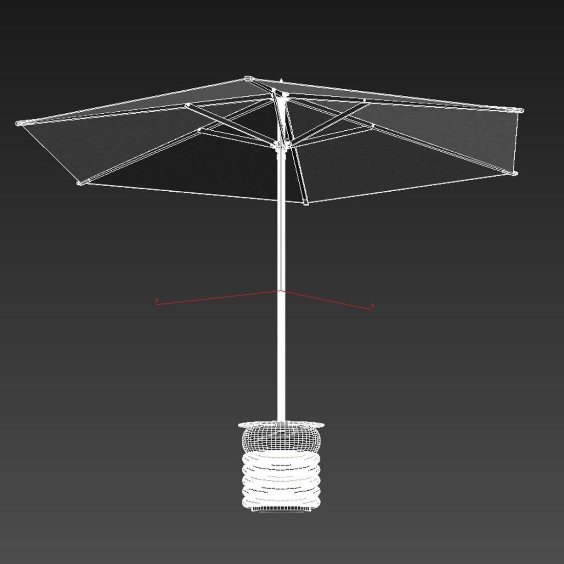 Contemporary Black White Parasol Base Body - 3D Model for Corona