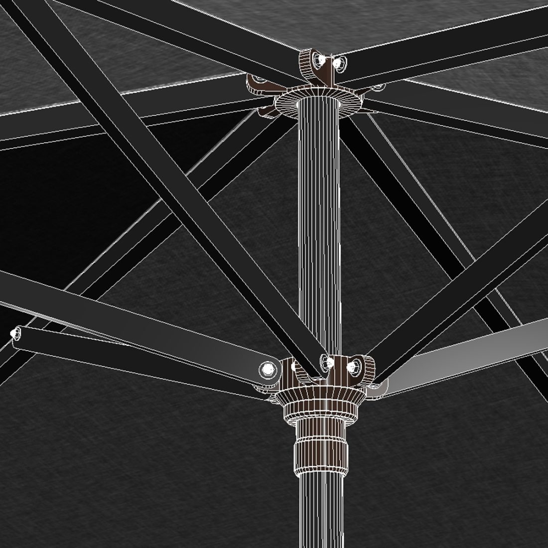 Contemporary Black White Parasol Base Body - 3D Model for Corona