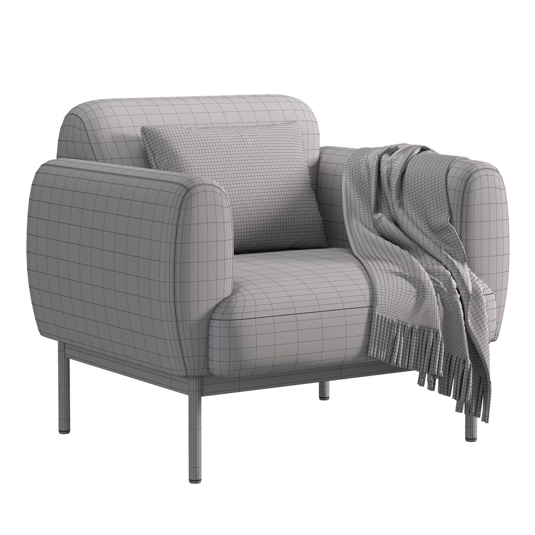 Puff Puff Lounge Chair - 3D Model for Corona