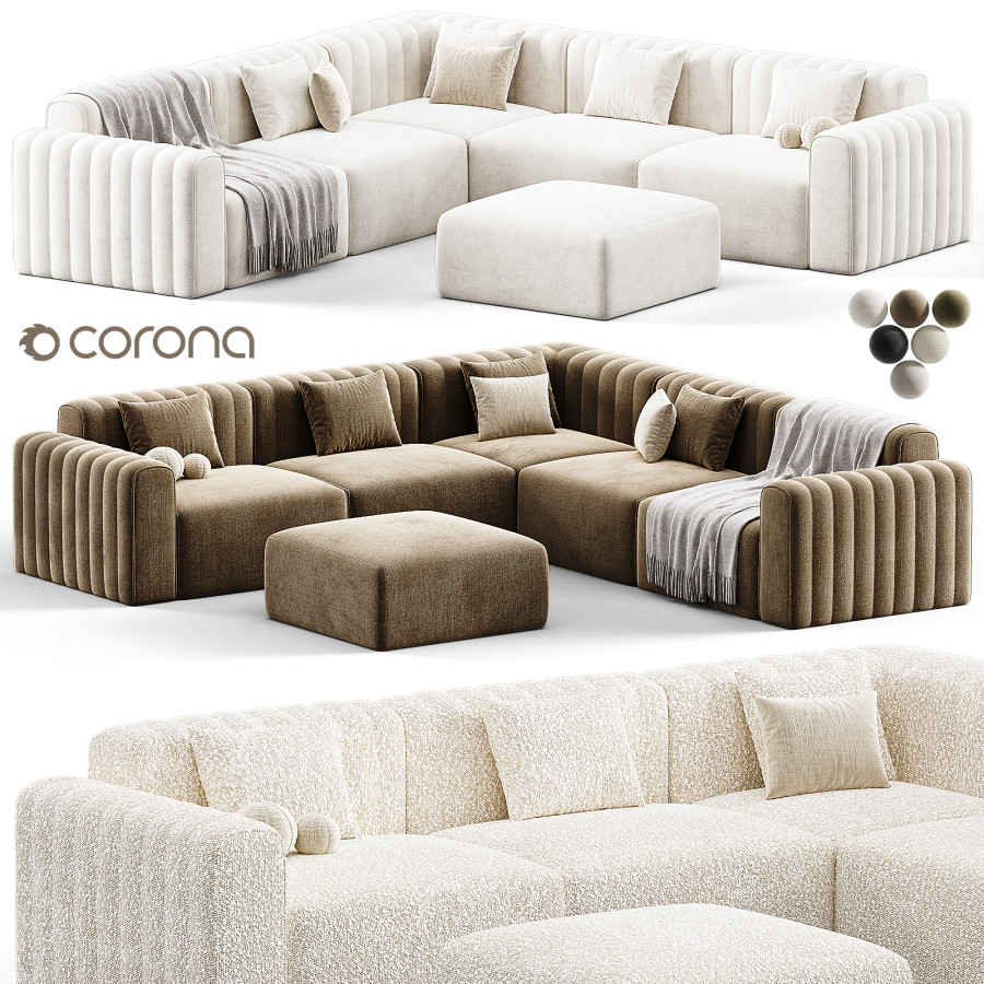 Riff Corner Sofa By Norr11 3D Model for Corona | CGMood