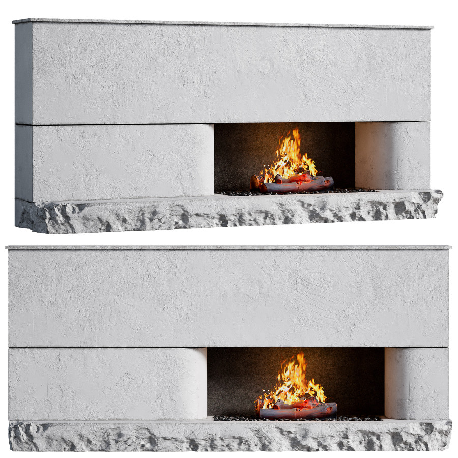 Fireplace 38 - 3D Model for VRay, Corona